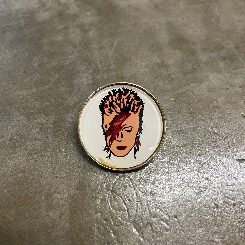 Bowie Pin Enamel Rust And Wax Record Shop 