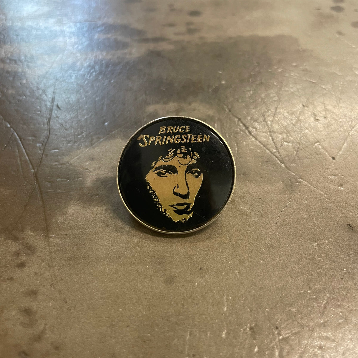 Black & Gold Vintage Bruce Springsteen Enamel Pin – Rust & Wax Record Shop